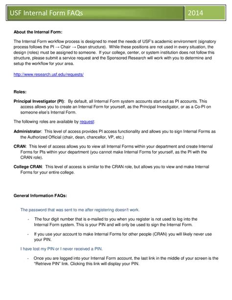 USF Internal Form Workflow Guidelines PrintFriendly