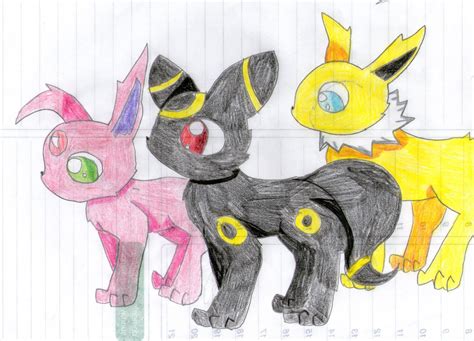 Umbreonjolteon And Espeon By Alex Love Mj On Deviantart