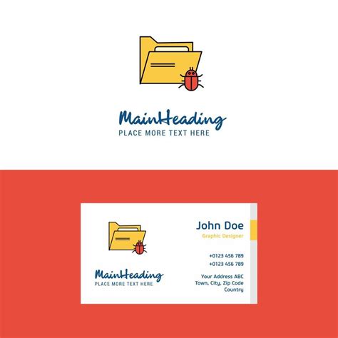 Flat Infected Folder Logo And Visiting Card Template Busienss Concept