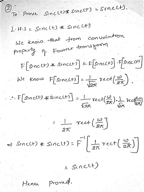 Solved 3 Prove The Convolution Property Of The Fourier Transform