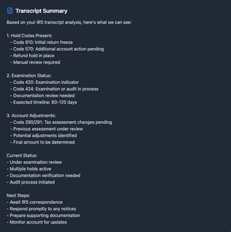 Understanding IRS Transcript Codes 810 570 420 424 290 291 Explained For Refund Delays And