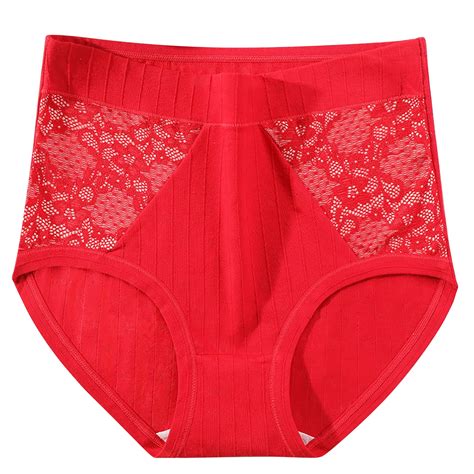 Ameiaea Womens Lace Trim High Waisted Panties Comfort Full Coverage