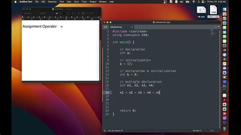 Intro To C Declaring Multiple Variables And Assigning Values Youtube
