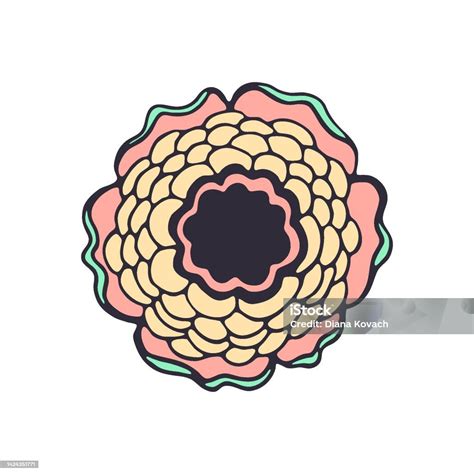 흰색 배경에 고립 된 손으로 그린 꽃 다채로운 장식 낙서 스케치 일러스트레이션 벡터 꽃 요소 0명에 대한 스톡 벡터 아트 및 기타 이미지 Istock