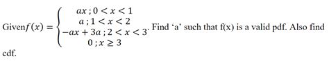 Solved Given F X Ax Chegg Com