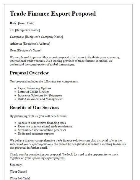 Letter Template For Export Business Proposal Letter Free Samples In Pdf Letterin