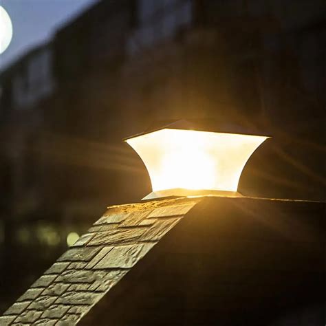 24 светодиода супер яркий круглый Солнечный столб лампа сад освещение Настенный дверной столб