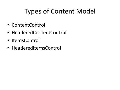 Wpf Content Model Ppt