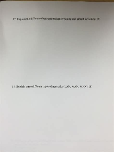 Solved Explain The Difference Between Packet Switching And Chegg Com