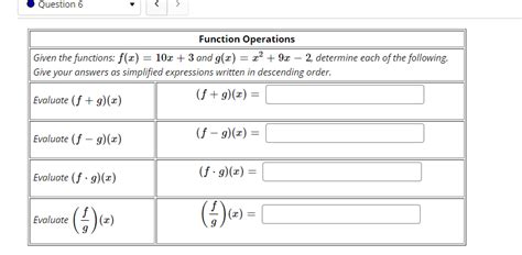 Solved Function Operations Given The Functions Fx 2x