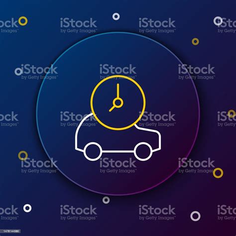 파란색 배경에 격리 된 라인 전기 자동차와 전기 케이블 플러그 충전 아이콘 재생 가능한 에코 기술 다채로운 개요 개념 벡터 0명에 대한 스톡 벡터 아트 및 기타 이미지