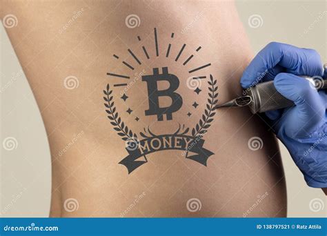 Tattooing Money And Currency Concept On Naked Back Stock Image Image Of Economy Launch
