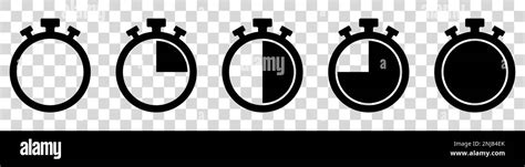 Timers Icon On Transparent Background Isolated Vector Elements Stopwatch Symbol Stock Vector