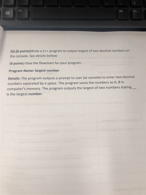 Solved Q36 Points Write A C Program To Output Largest