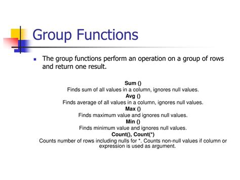Ppt Working With Tables Join Functions And Grouping Powerpoint