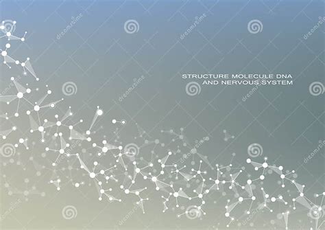Molecule Dna And Neurons Vector Molecular Structure Connected Lines With Dots Genetic