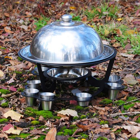 САДЖ з підігрівом у комплекті з соусницями та чарками для подачі готових страв до столу