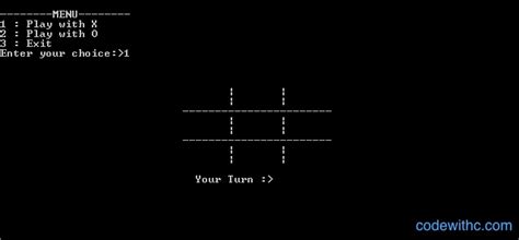 Mini Project In C Tic Tac Toe Game Code With C