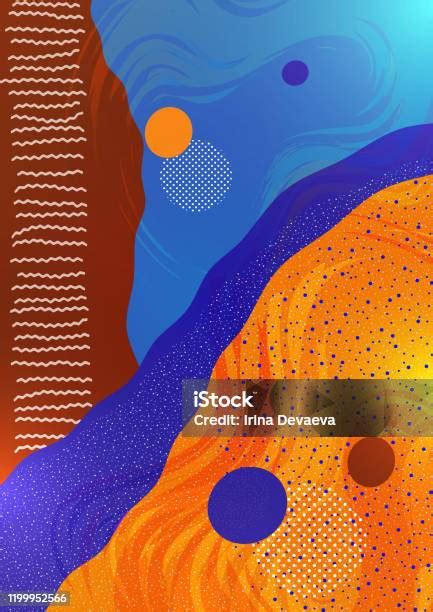 현대 기하학적 파형 패턴 배경 동적 유체 모양 추상적 인 그려진 선 작은 입자 밝은 색상 커버 디자인 포스터 전단지 책 디자인