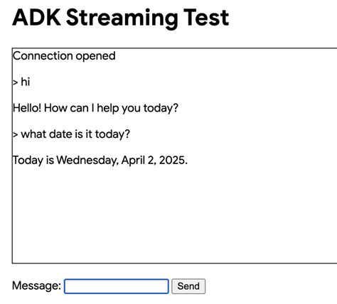 快速入门 （流式传输）quickstart Streaming Adk智能体开发工具网 Agent Development Kit