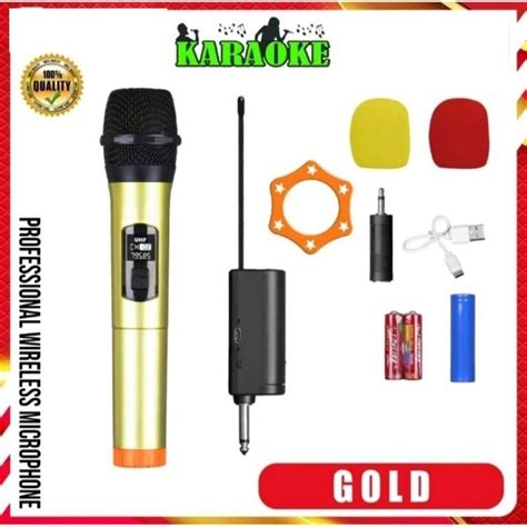 Jual Mic Microphone Karaoke Profesional Wireless Mic Single Free Sarung Mic Shopee Indonesia