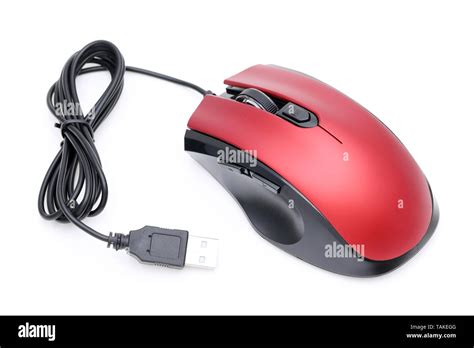 Computer Mouse With Usb Cable Isolated On White Background Stock Photo Alamy