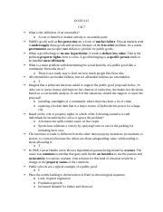ECON 213 CH 7 1 Docx ECON 213 CH 7 What Is The Definition Of An Externality O A Cost Or