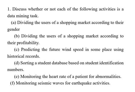 Solved 1 Discuss Whether Or Not Each Of The Following