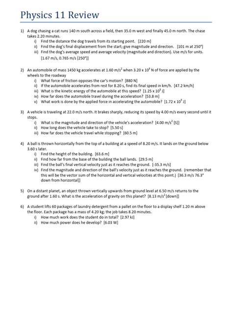 Physics Final Exam Review 2 Pdf Force Friction