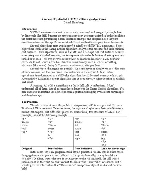 Xml Diff Survey Pdf Xhtml Xml