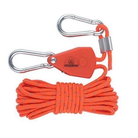아이월드 캠핑 도르래 스트랩 6mm 5m 오렌지 스토퍼 고정 로프 텐트 끈 길이 조절기 등산캠핑낚시여행