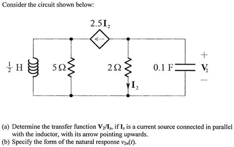solved consider the circuit shown below 2 51v 2h 20Î© 0 1f a determine the transfer
