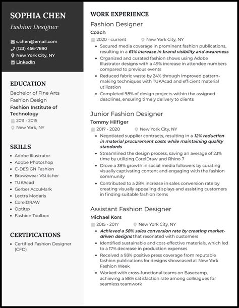 3 Fashion Designer Resume Examples Proven To Work In 2025