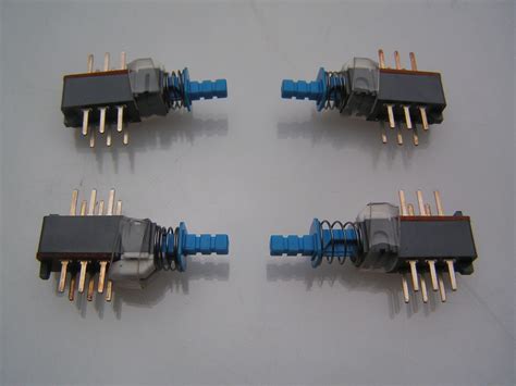 Alps ASUE Latching Push Switch Pole Double Throw PCB Mount Pieces OM Rich Electronics