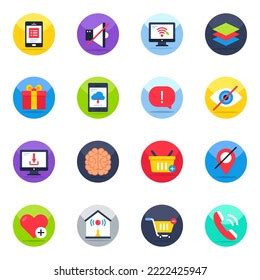 Pack Ui Ux Flat Icons Stock Vector Royalty Free Shutterstock