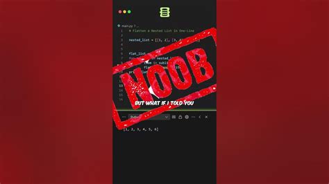 Flatten Nested Lists In Python In Seconds With This One Liner Youtube