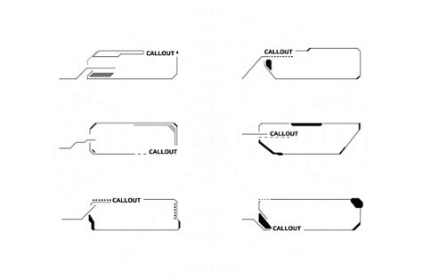 Hud 캘라우트 미래 지향적인 현대 디자인 샘플 텍스트 템플릿 벡터 블랙 라인 Ui 요소 인포그래픽 개체 일러스트레이션 벡터에