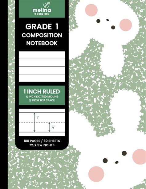 Grade 1 Primary Composition Notebook 1 Inch Ruling Wide Ruled Writing Paper Handwriting