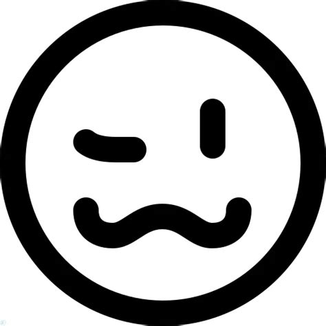 دانلود آیکون ایموجی گیج و منگ استایل خطی مشکی با فرمت Png