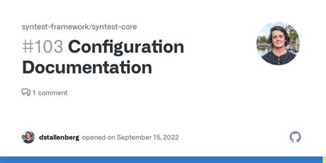 Configuration Documentation · Issue 103 · Syntest Frameworksyntest Framework · Github