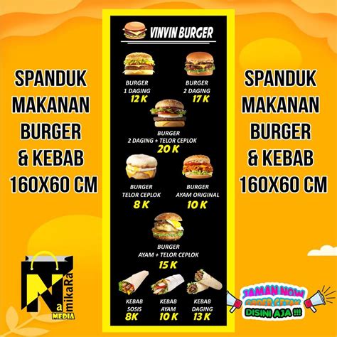 Jual Banner Backdrop Spanduk Burger Dan Kebab Terbaru Design Bisa