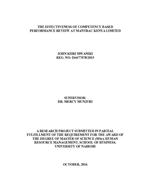 Fillable Online The Effectiveness Of Competency Based Performance