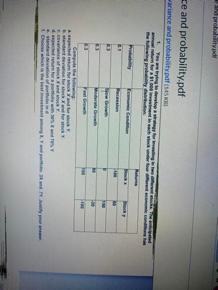 Solved E And Probability Pdf Ce And Probability Pdf Zariance Chegg Com