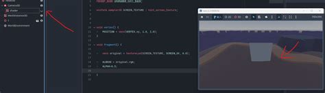 The Opacity Of Camera Shaders Affects World Objects Help Godot Forum