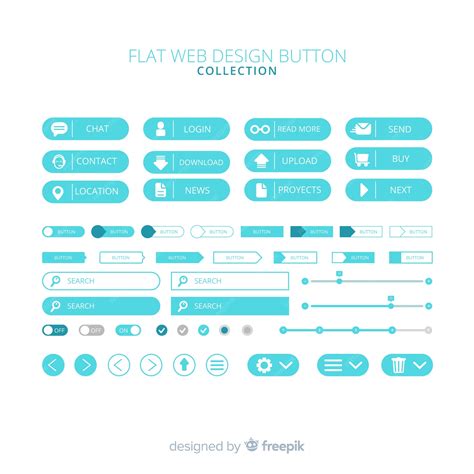 Premium Vector Modern Web Design Button Collection With Flat Design