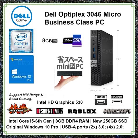 Dell Optiplex 3046 Micro Pc Desktop Intel Core I5 6th Gen Gaming Editing Photoshop
