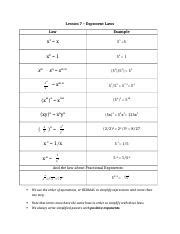 Simplify Numerical Expressions With Exponent Laws Study Guide Course Hero