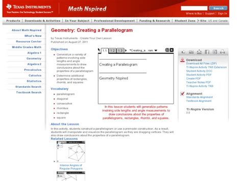 Creating Parallelogram Lesson Plan For 9th 12th Grade Lesson Planet