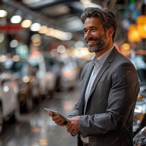 Premium Photo Car Dealership Sales Associate Presents Models To Business Fleet Clients