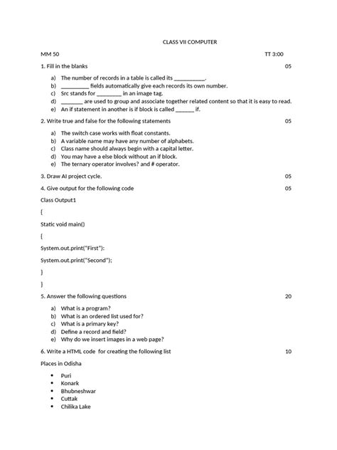 Class Vii Computer Pdf